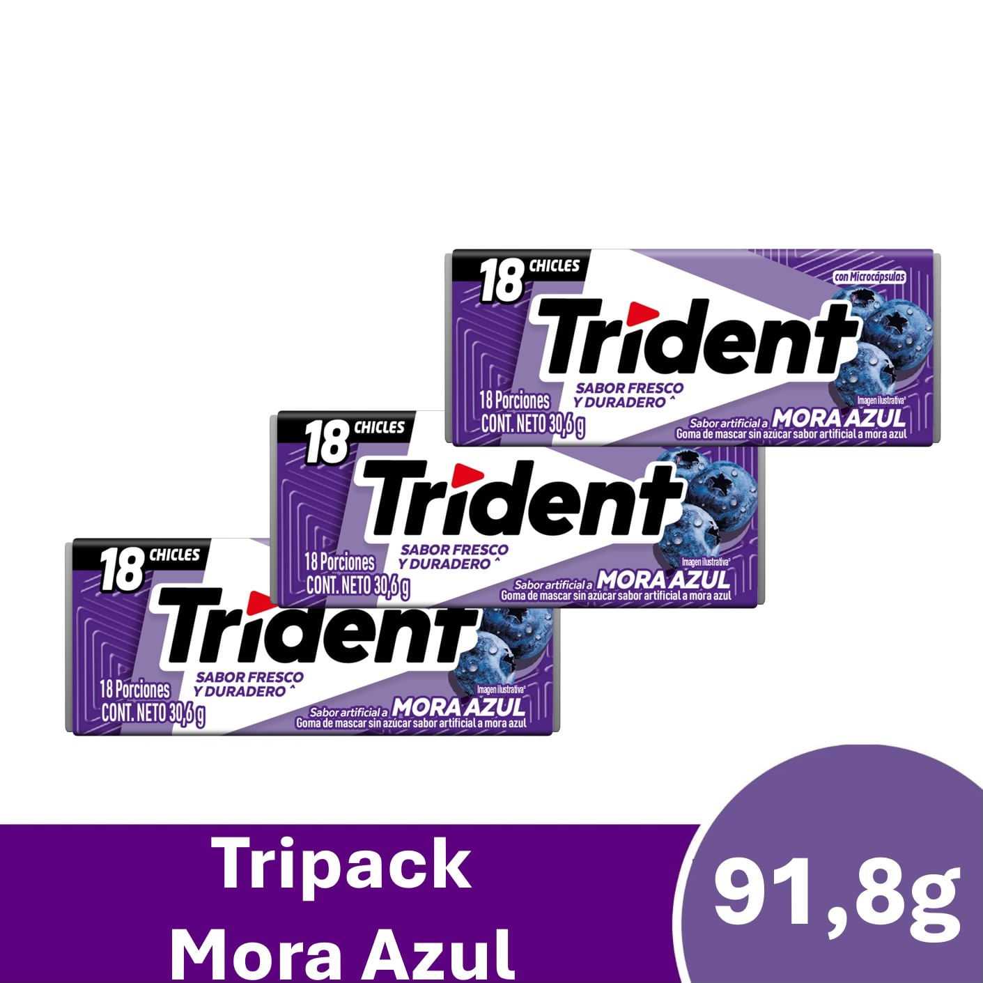 Trident Mora Azul x 12 piezas